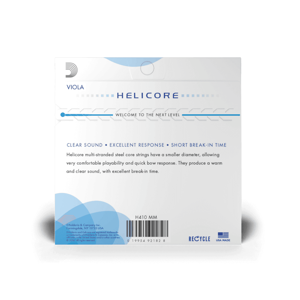 Cordas Helicore Viola 4/4 - D'Addario H410 MM - Virtude Musical